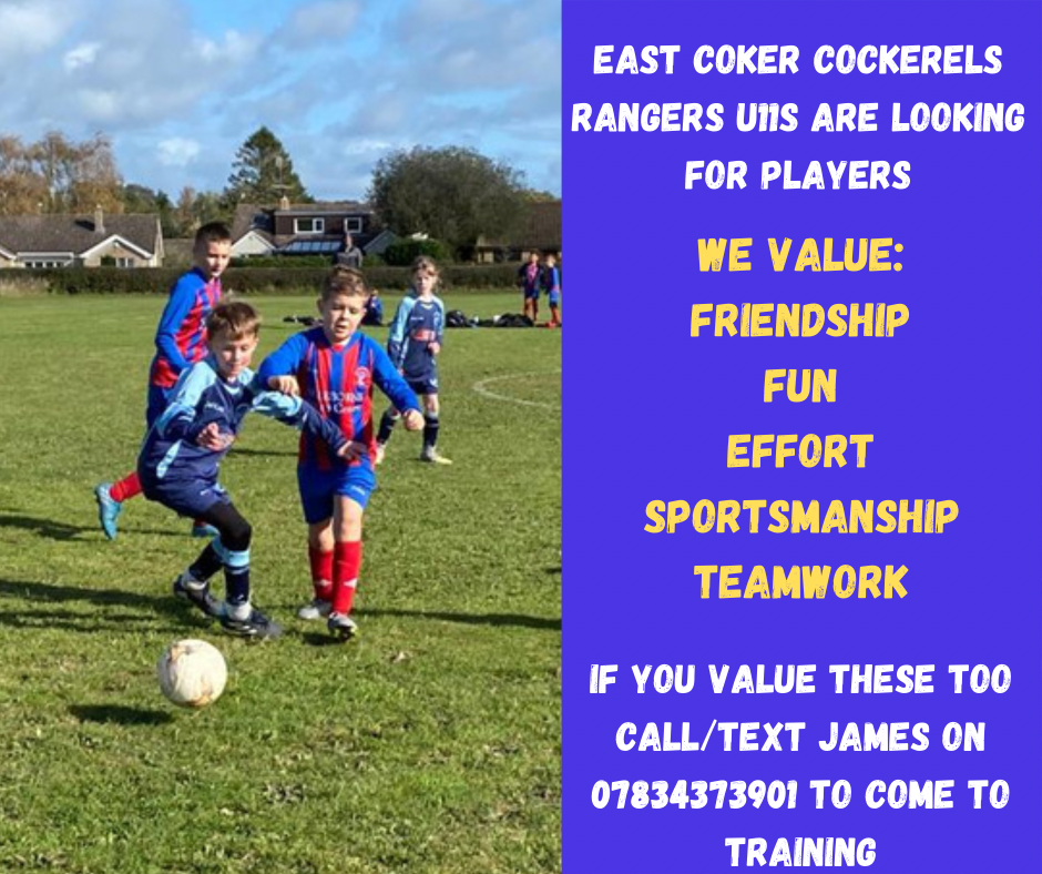 East Coker Cockerels U11 Rangers Are Looking For New Players - East ...